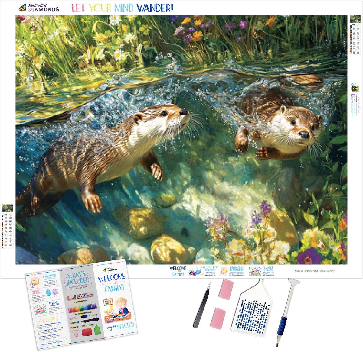 Otters Splashing Playfully – Paint With Diamonds