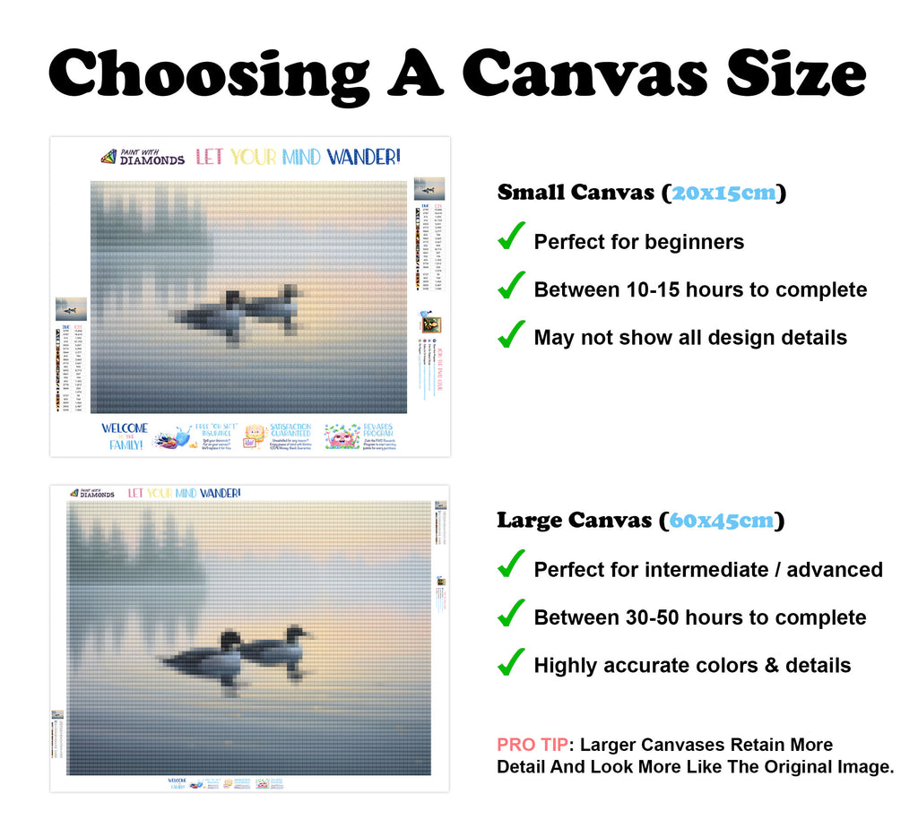 Pair of Loons on a Lake Official Diamond Painting Kit | Diamond Art ...