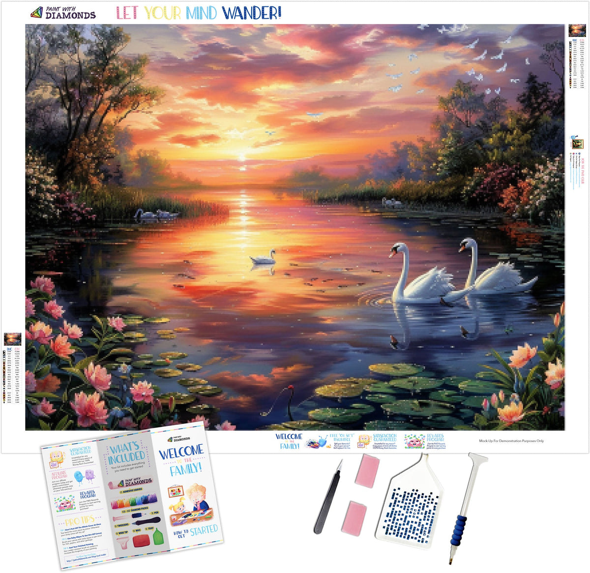 Palette Of Pinks And Oranges Official Diamond Painting Kit | Diamond ...