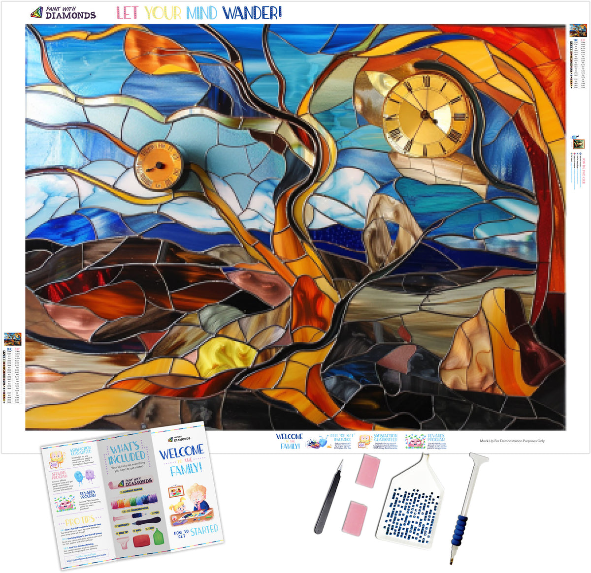 Persistence of Memory Stained Glass Official Diamond Painting Kit ...