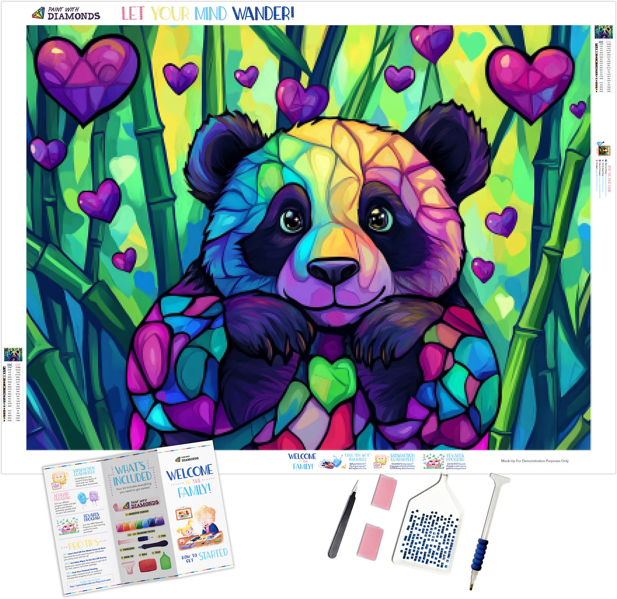 Psychedelic Panda Paradise Official Diamond Painting Kit | Diamond Art ...