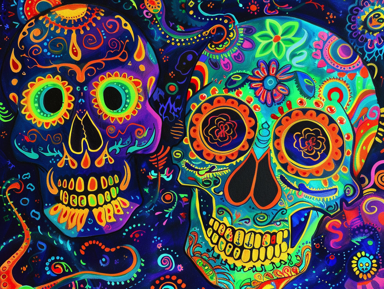 Rainbow Sugar Skull Wallpaper