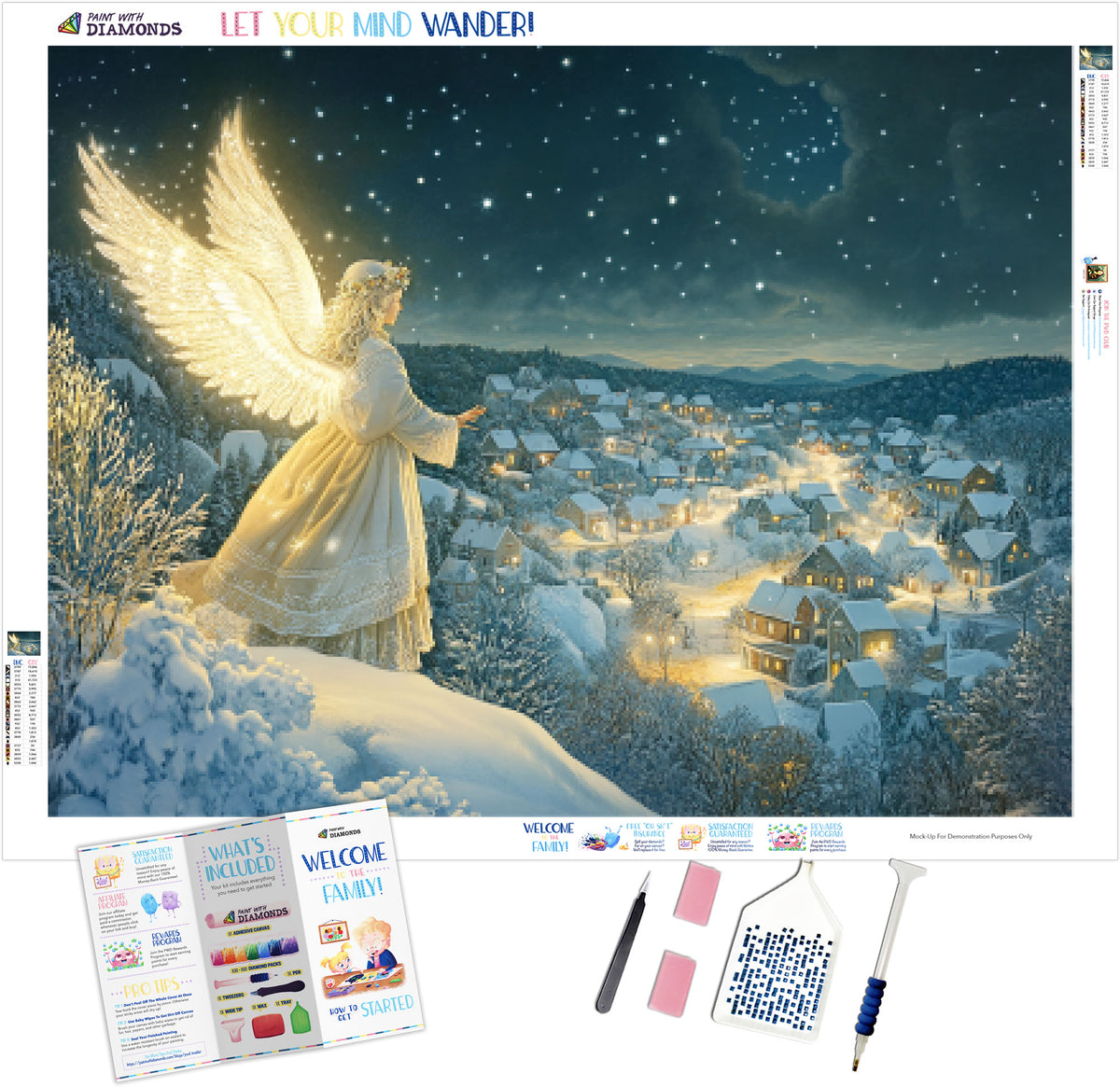 Radiant Angel Overlooking Town – Paint With Diamonds