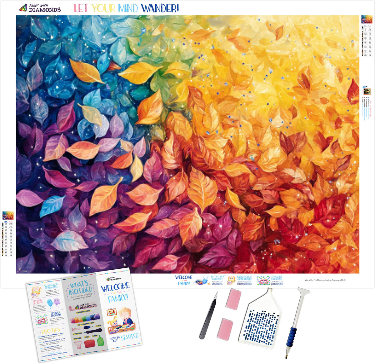 Rainbow Autumn Leaves Official Diamond Painting Kit | Diamond Art ...