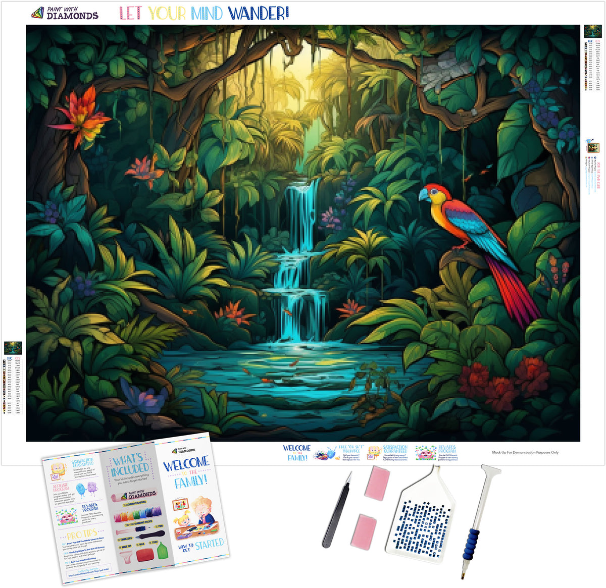 Rainforest Waterfall Oasis Official Diamond Painting Kit | Diamond Art ...