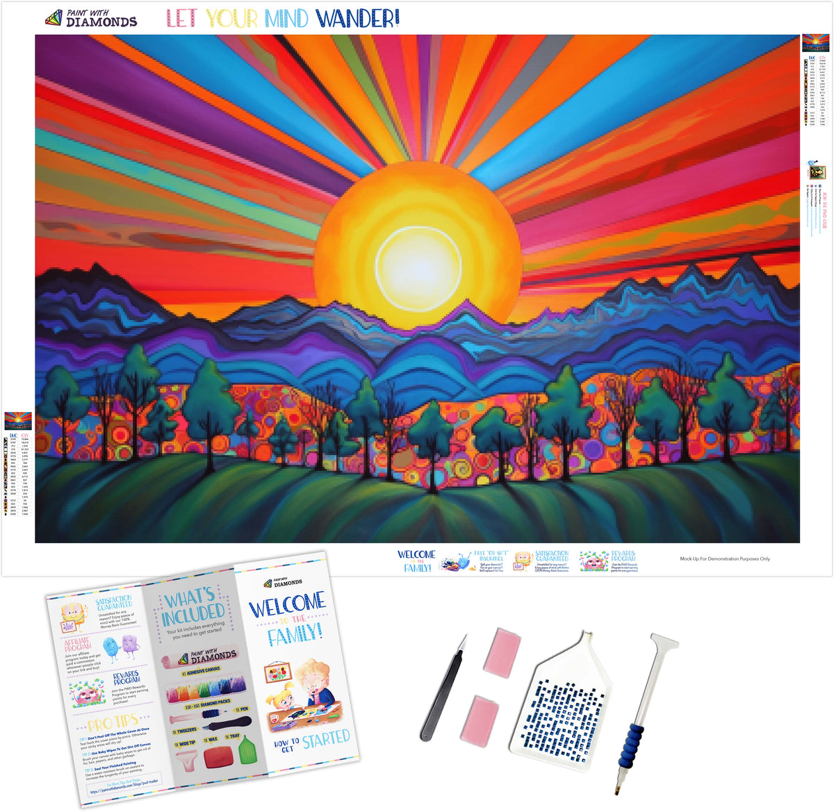 Rising Sun Peaceful Landscape Official Diamond Painting Kit | Diamond ...