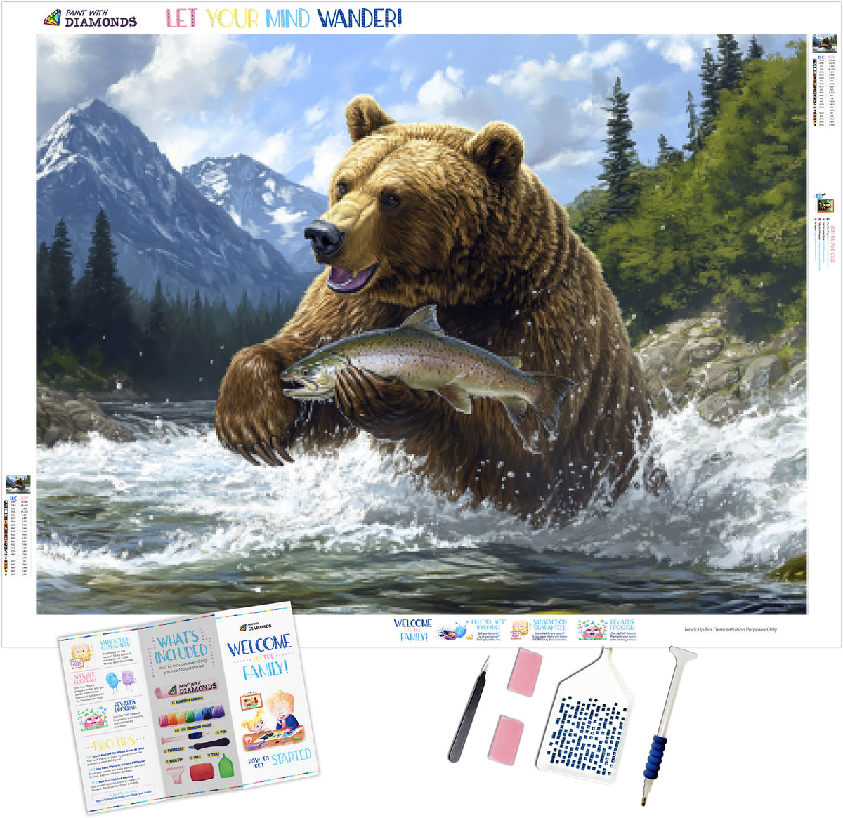 River Guardian Grizzly Bear Official Diamond Painting Kit | Diamond ...