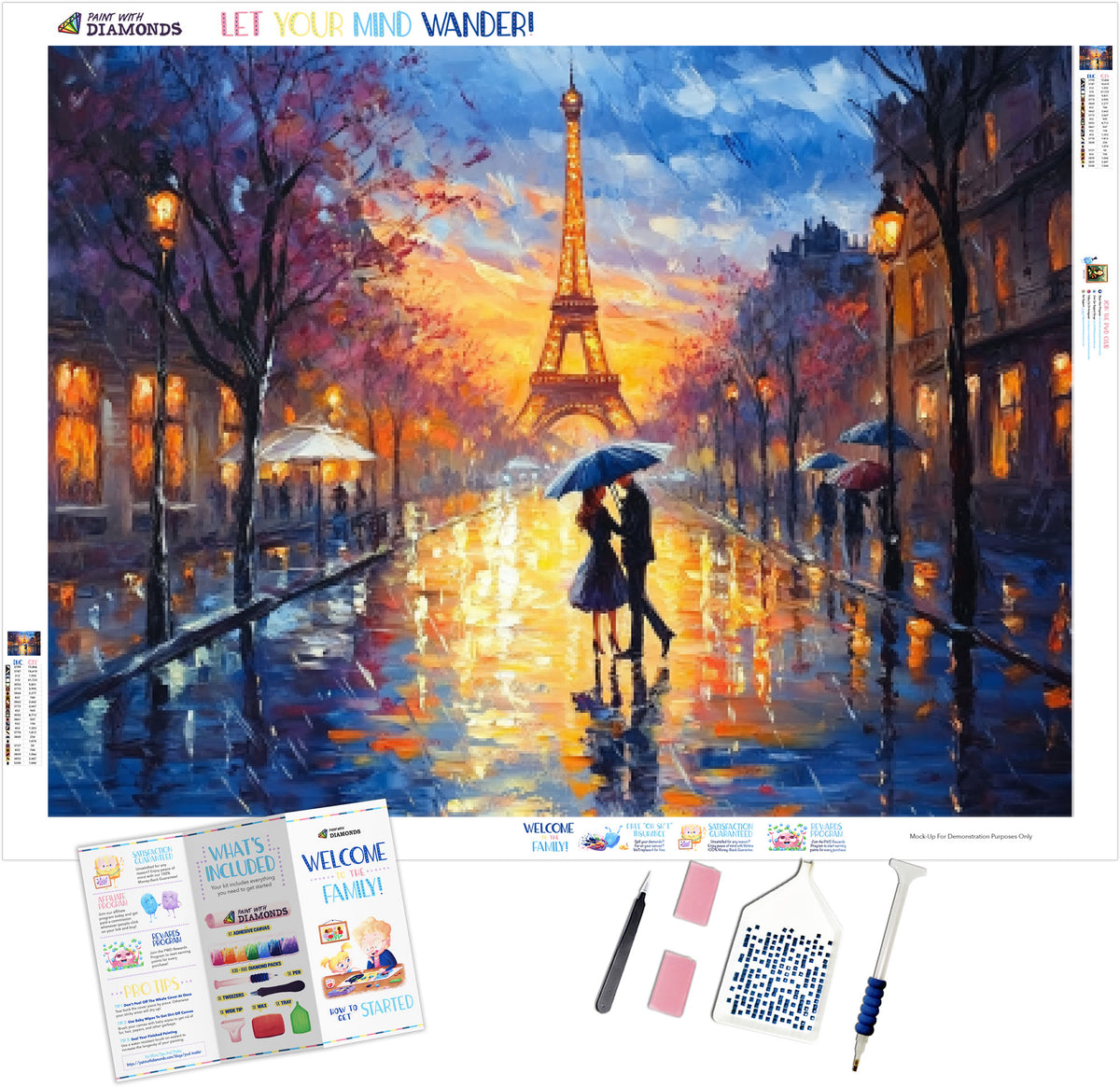 Romantic Street Scene in Paris Official Diamond Painting Kit | Diamond ...