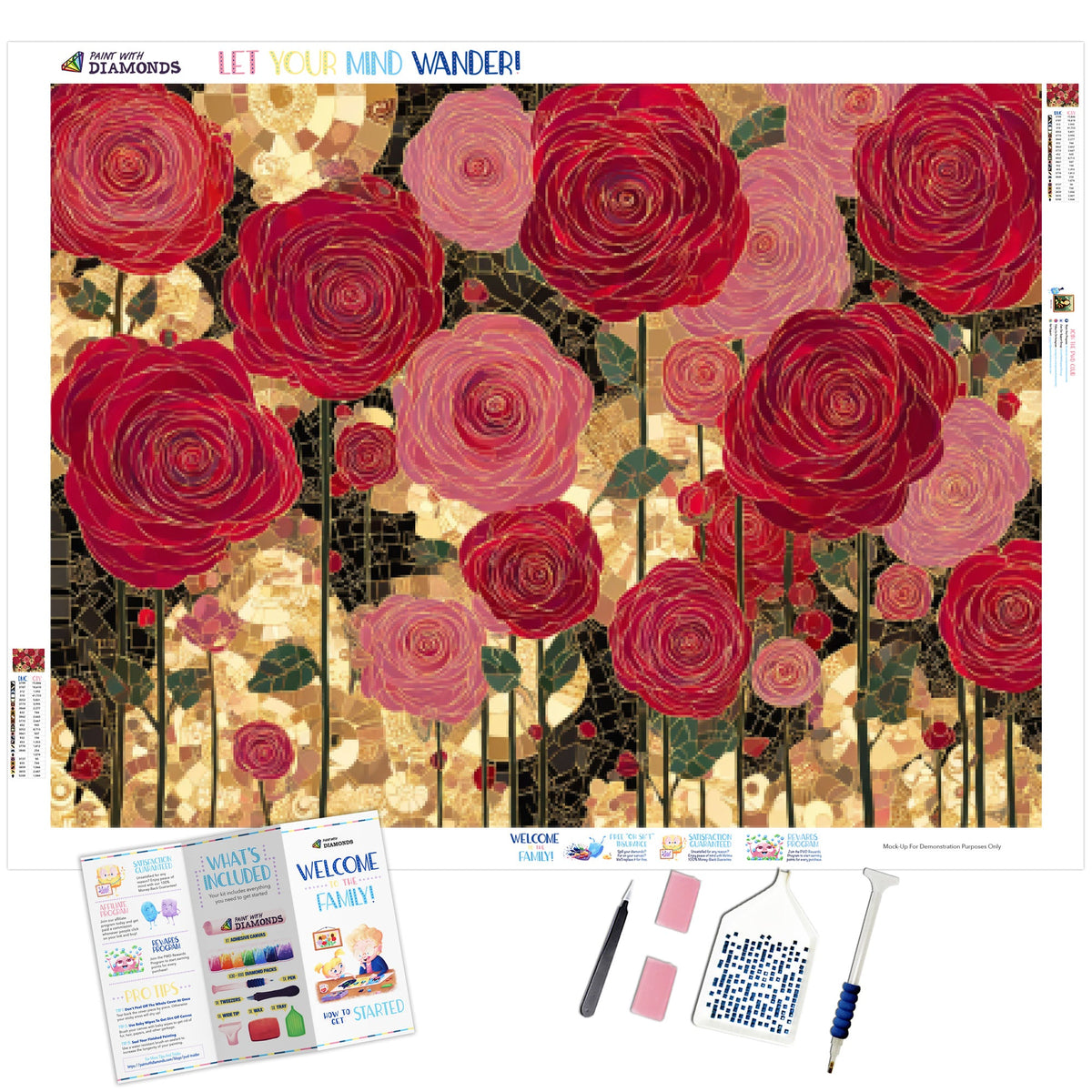 Rose Mosaic Reverie Diamond Painting - Full Drill Kit | Paint With ...