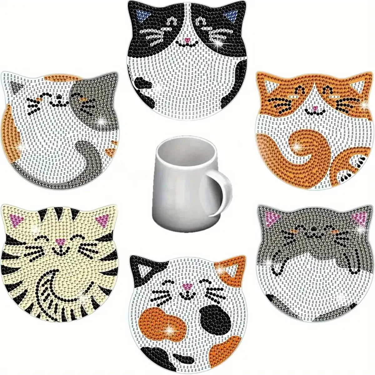 Fat Cats DIY Diamond Painting Coasters – Paint With Diamonds
