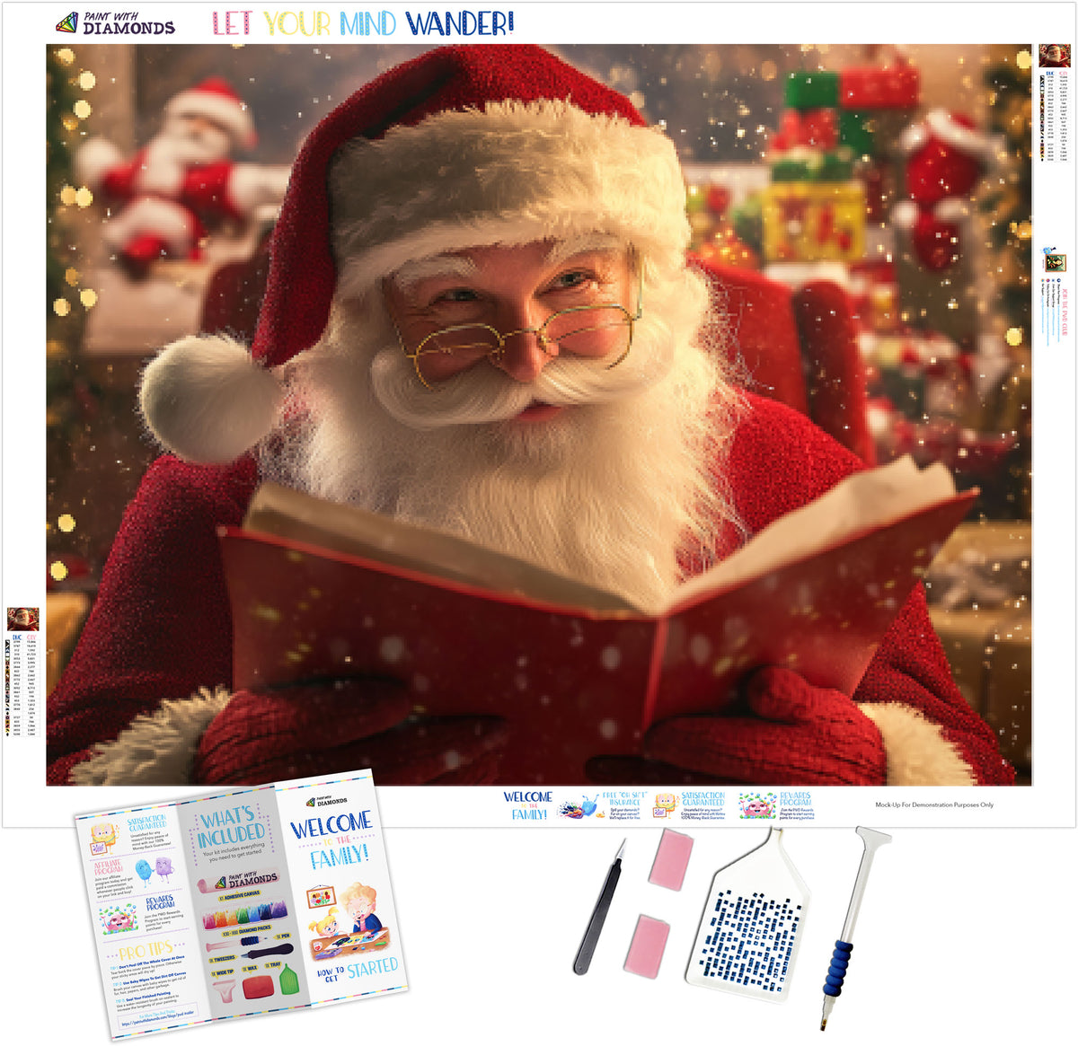 Santa Checking His List – Paint With Diamonds