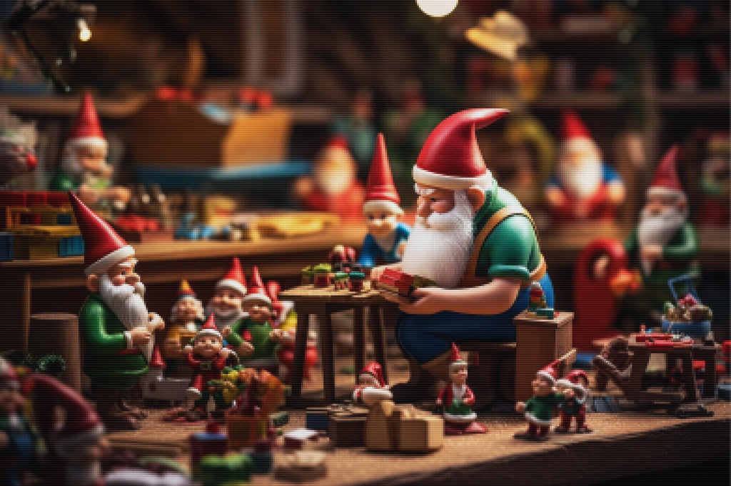 Santa's Workshop Busy Elves Diamond Painting Kit Paint With Diamonds