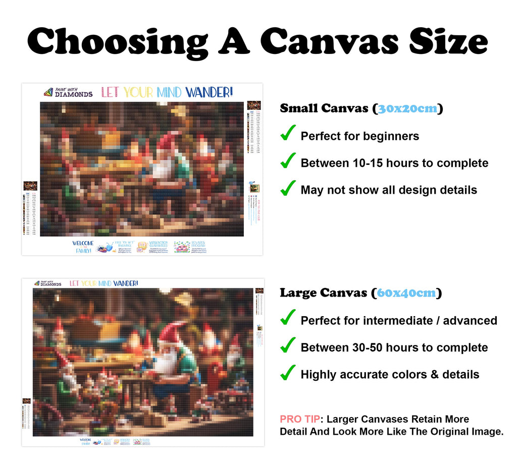 Santa's Workshop Busy Elves Diamond Painting Kit Paint With Diamonds