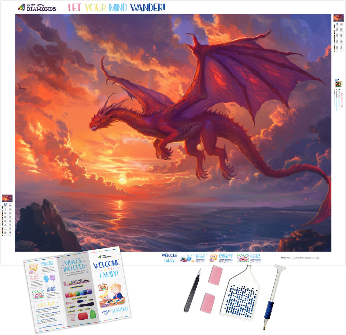 Scales Reflecting Fiery Oranges Official Diamond Painting Kit | Diamond ...