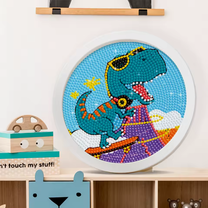 Skateboard Dino PWD Round Diamond Painting Kit – Paint With Diamonds