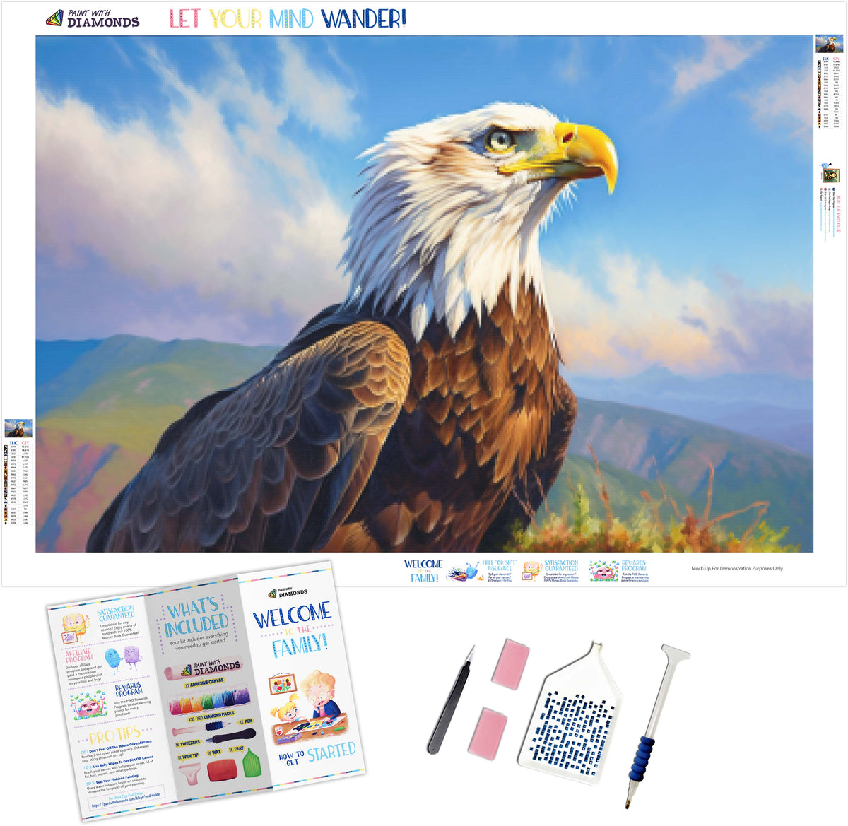 Sharp Talons And Piercing Eyes Official Diamond Painting Kit | Diamond ...