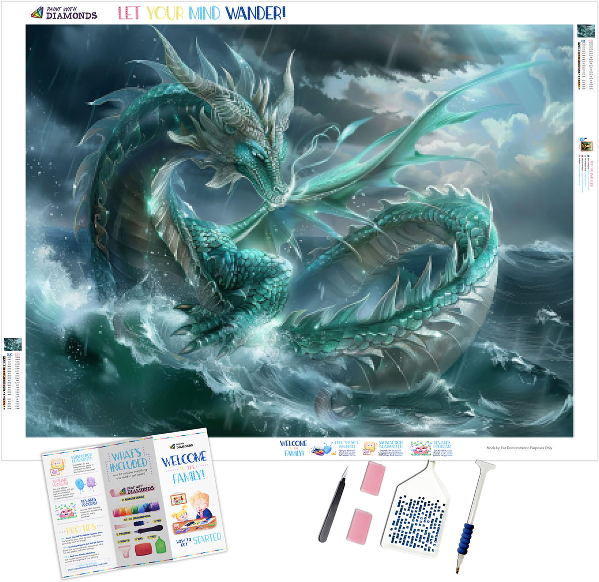 Shimmering Aqua Scales Official Diamond Painting Kit | Diamond Art ...