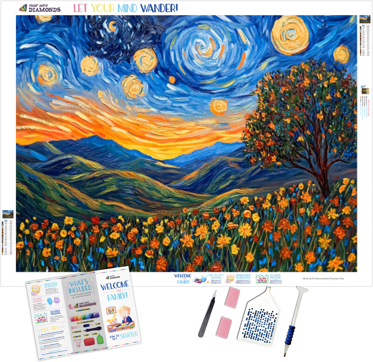 Sky Bursts With Bold Swirling Blues Official Diamond Painting Kit ...