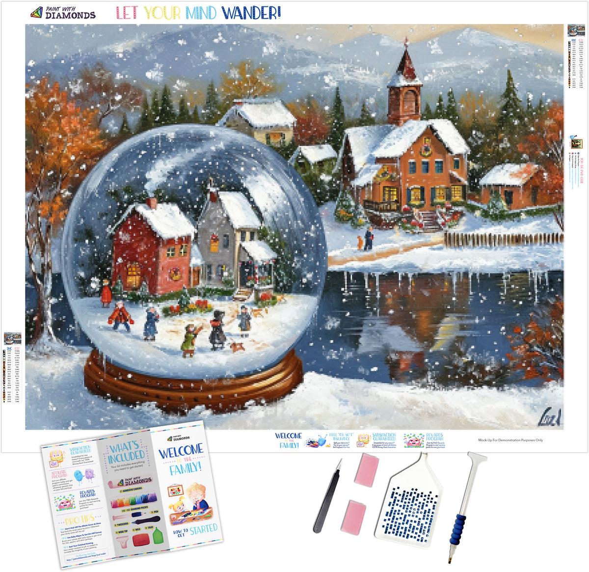 Snow Globe Village Official Diamond Painting Kit | Diamond Art | Paint ...