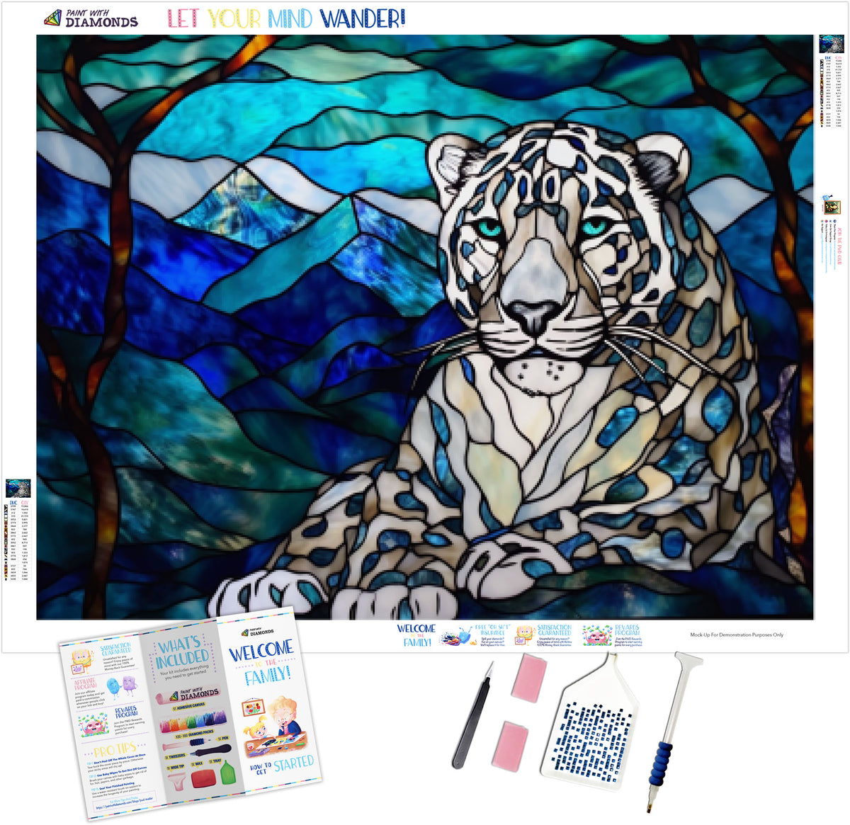 Snow Leopard in a Himalayan Landscape Official Diamond Painting Kit ...
