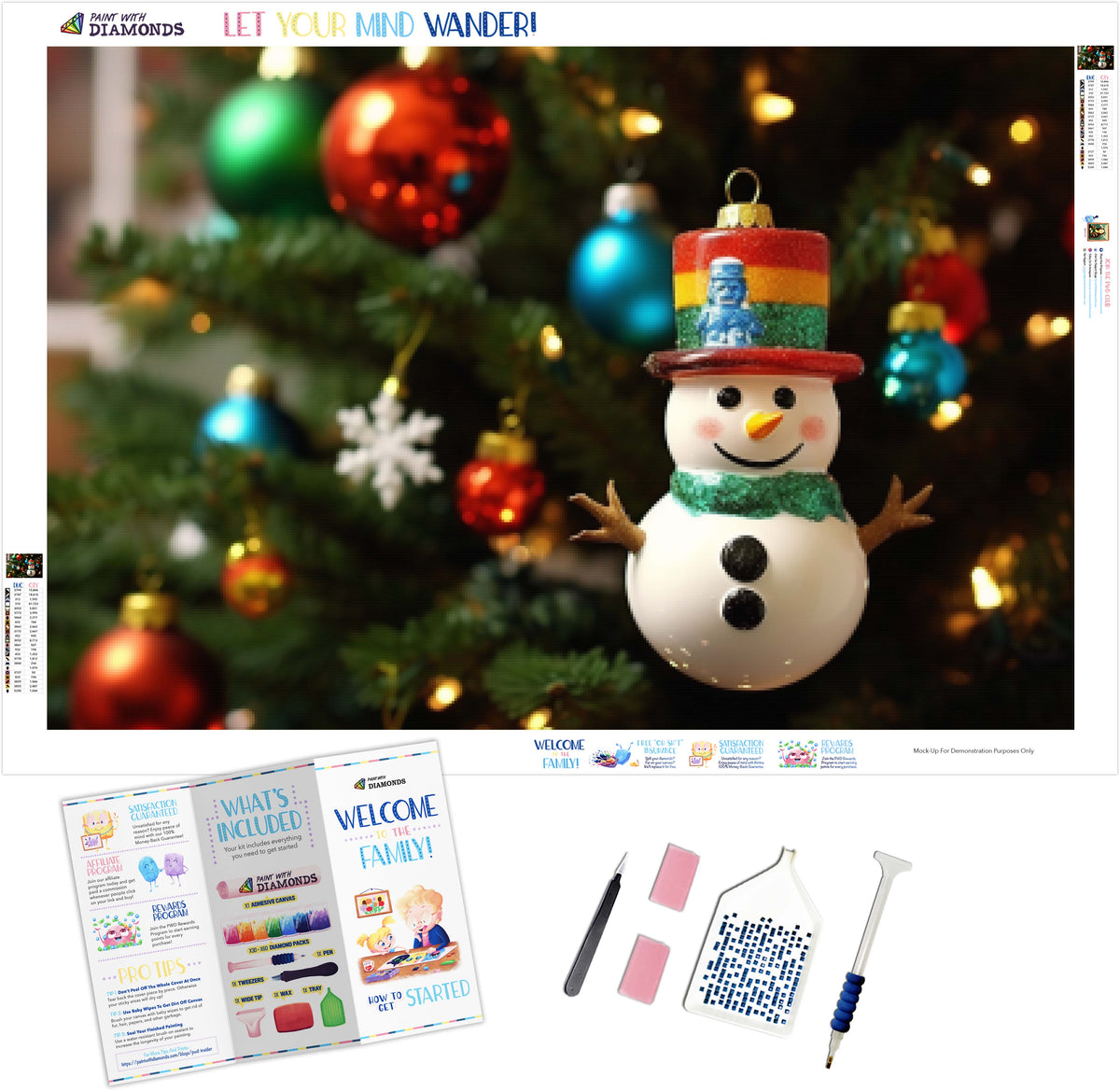 Snowman Christmas Ornament Diamond Painting Kit Paint With Diamonds