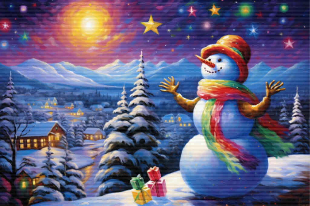 Snowman Starry Night Diamond Painting Kit Paint With Diamonds Official