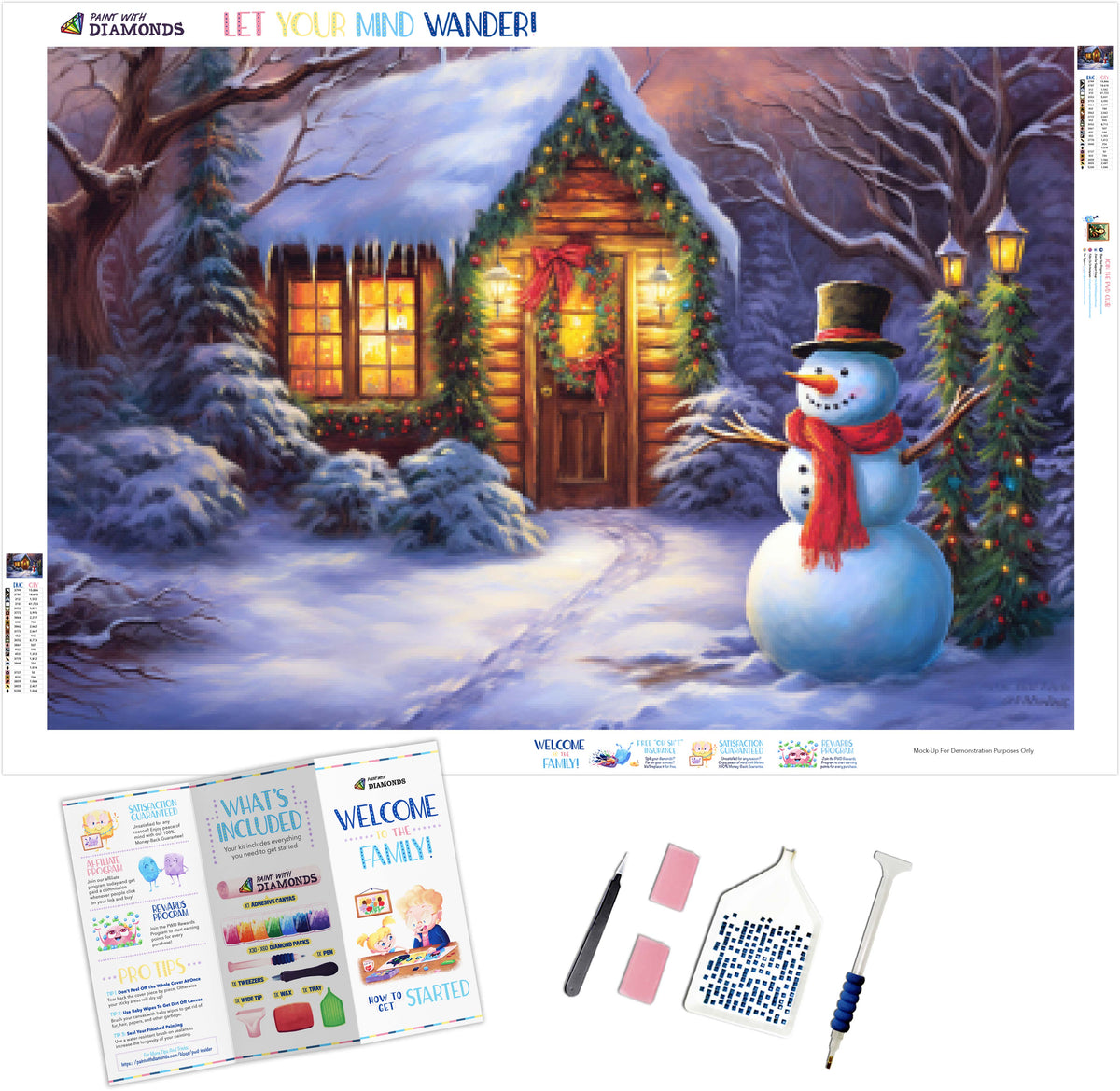 Snowman's Hearth Diamond Painting Kit Paint With Diamonds Official