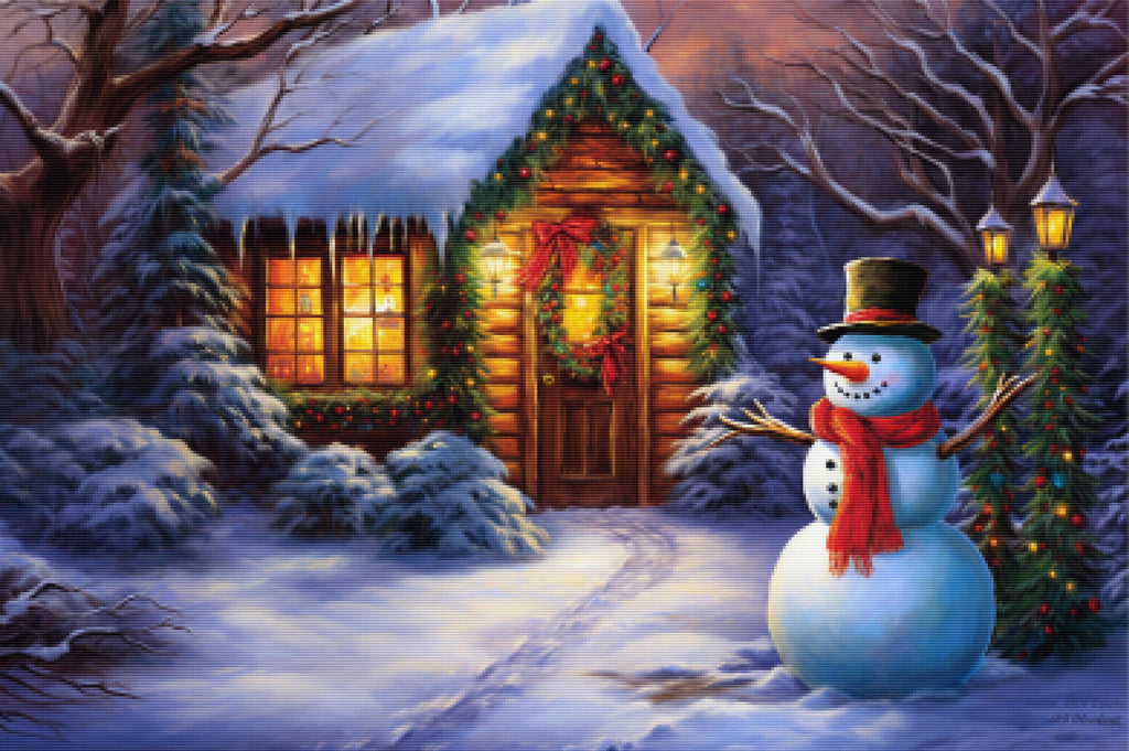 Snowman's Hearth Diamond Painting Kit Paint With Diamonds Official