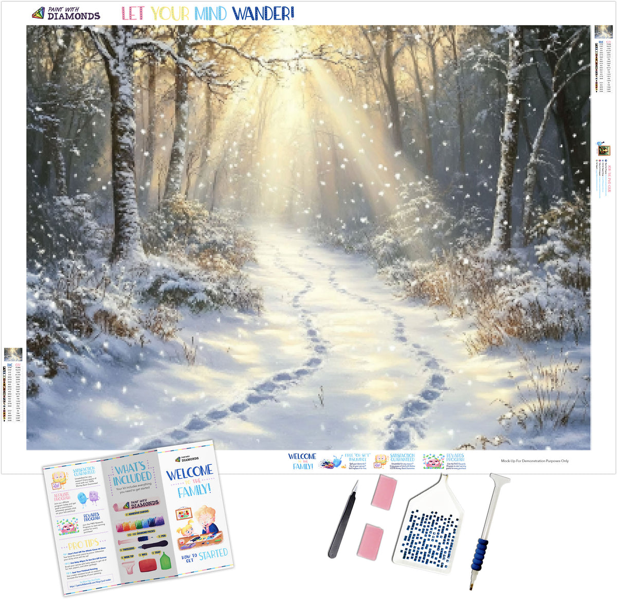 Snowy Woodland Path – Paint With Diamonds