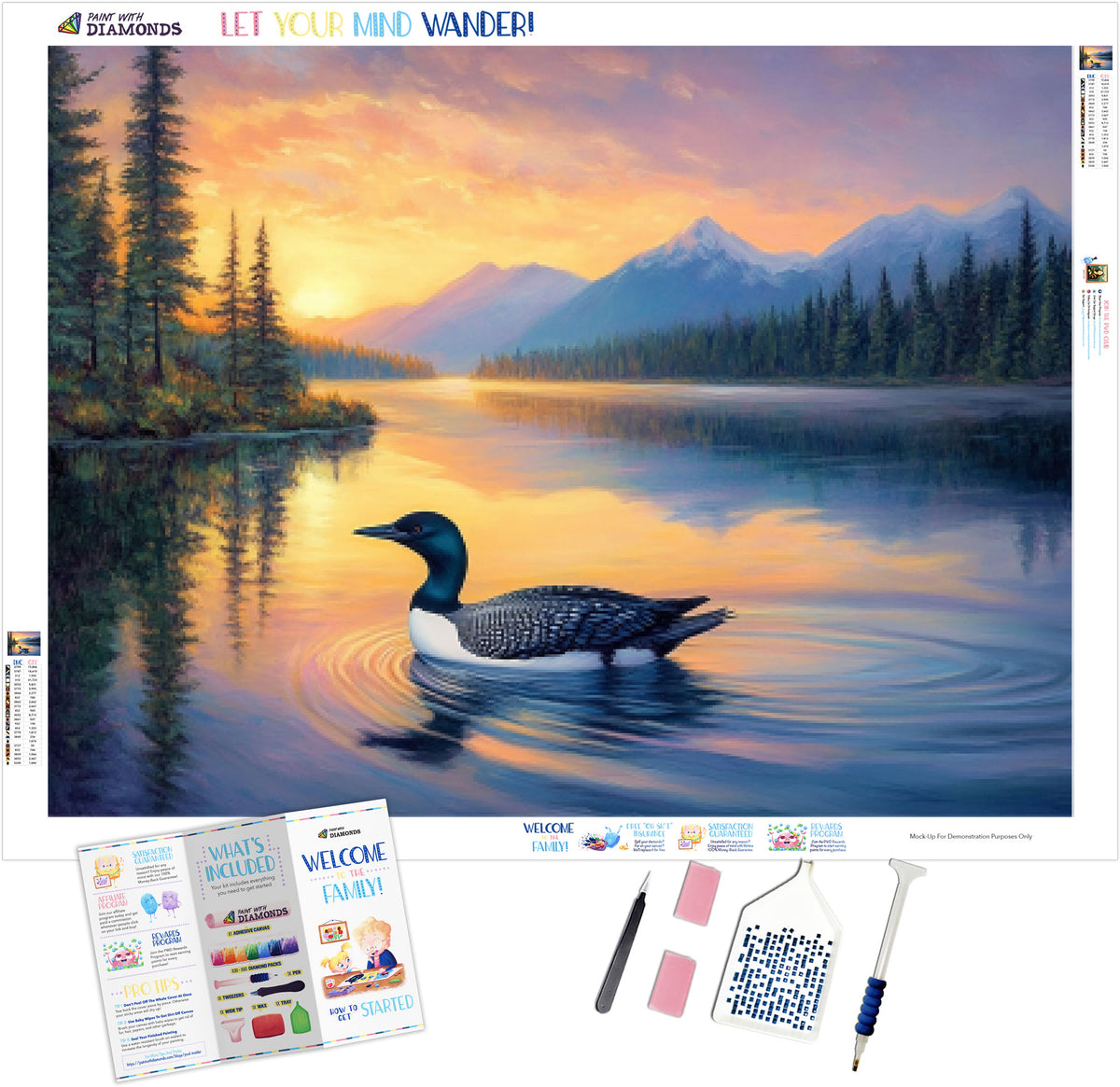 Solitary Lake Loon – Paint With Diamonds
