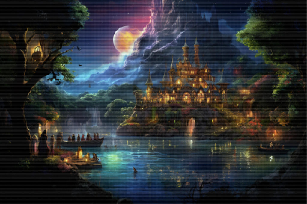 Sparkling Magical Lake Diamond Painting Kit Paint With Diamonds