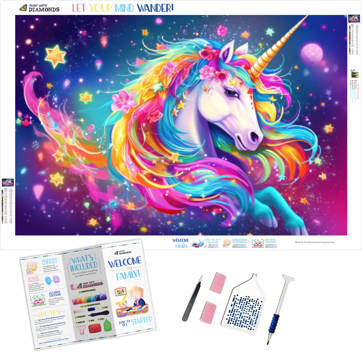Sparkly Horn Unicorn Diamond Painting Kit Paint With Diamonds Official