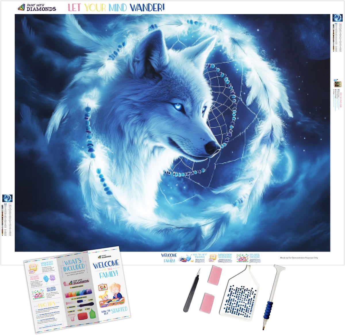 Spirit of the Pack Wolf Dreamcatcher Official Diamond Painting Kit ...