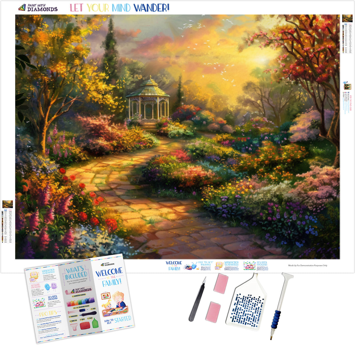 Spring Garden Path Sunset Official Diamond Painting Kit | Diamond Art ...