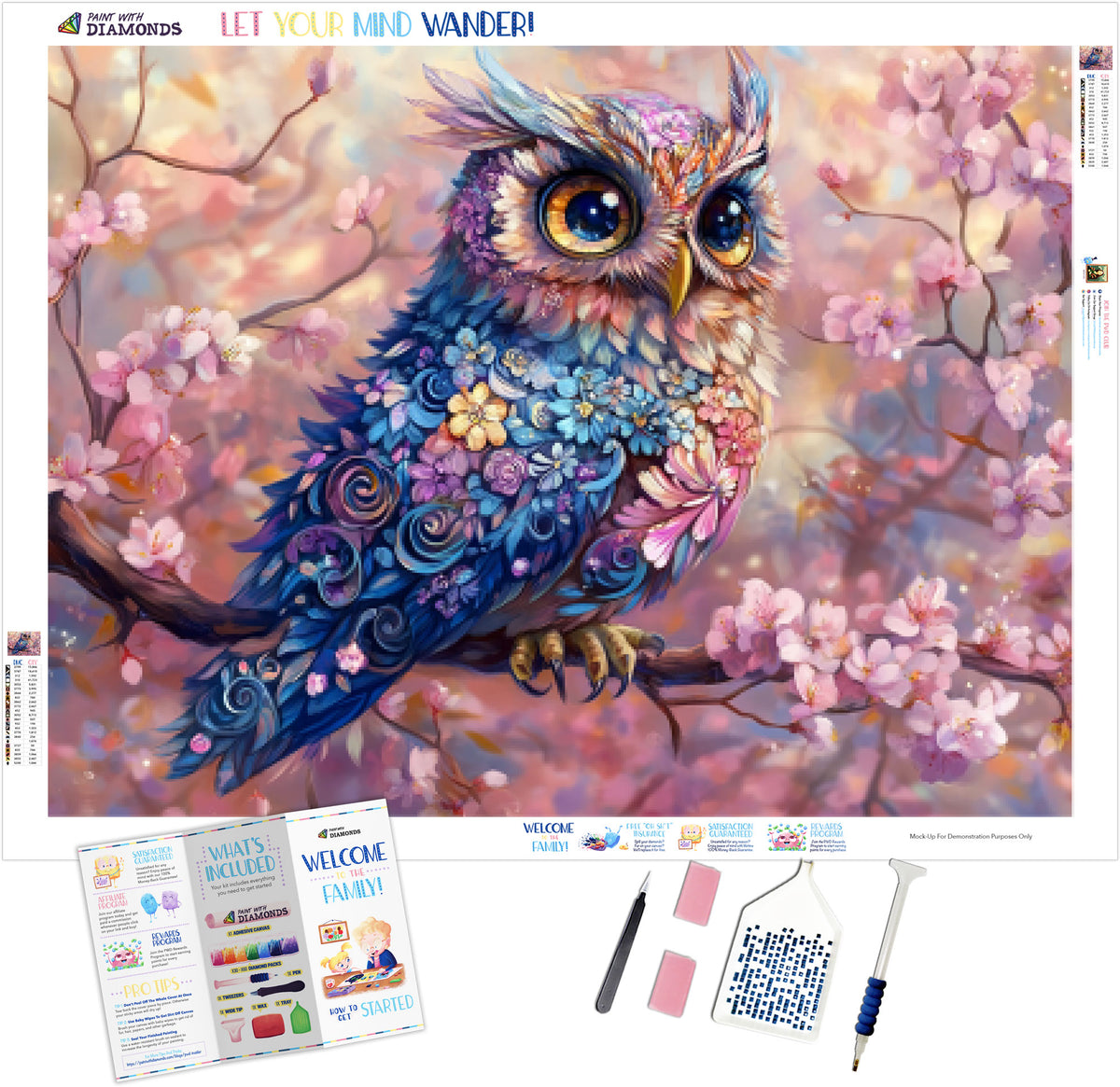 Springtime Fantasy Owl with Floral Plumage Official Diamond Painting ...