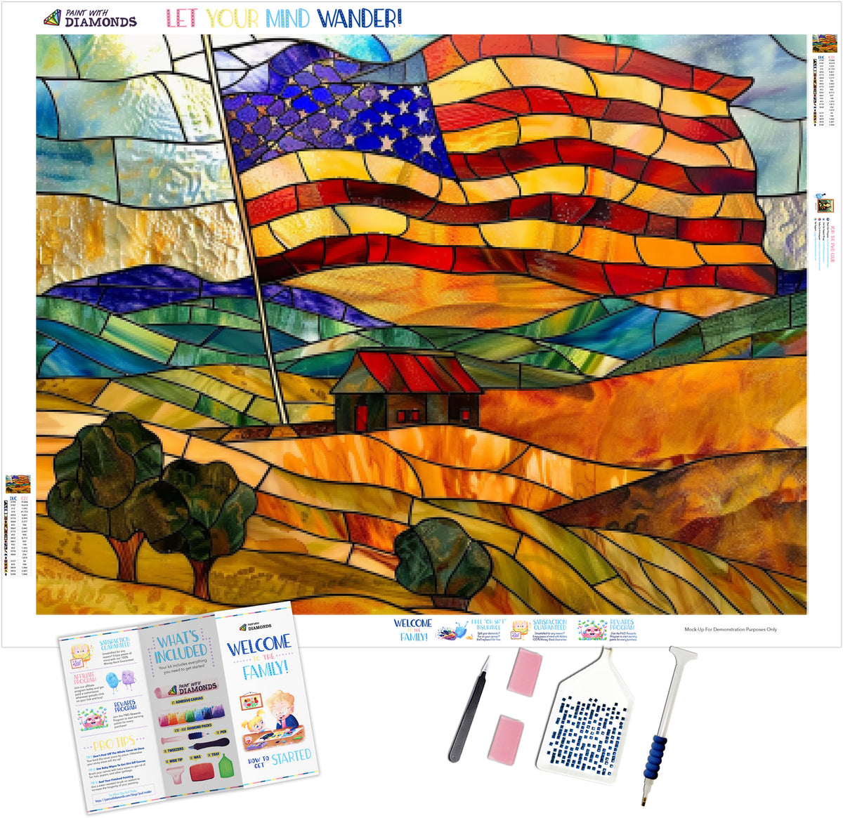 Stained Glass American Heartland Official Diamond Painting Kit ...