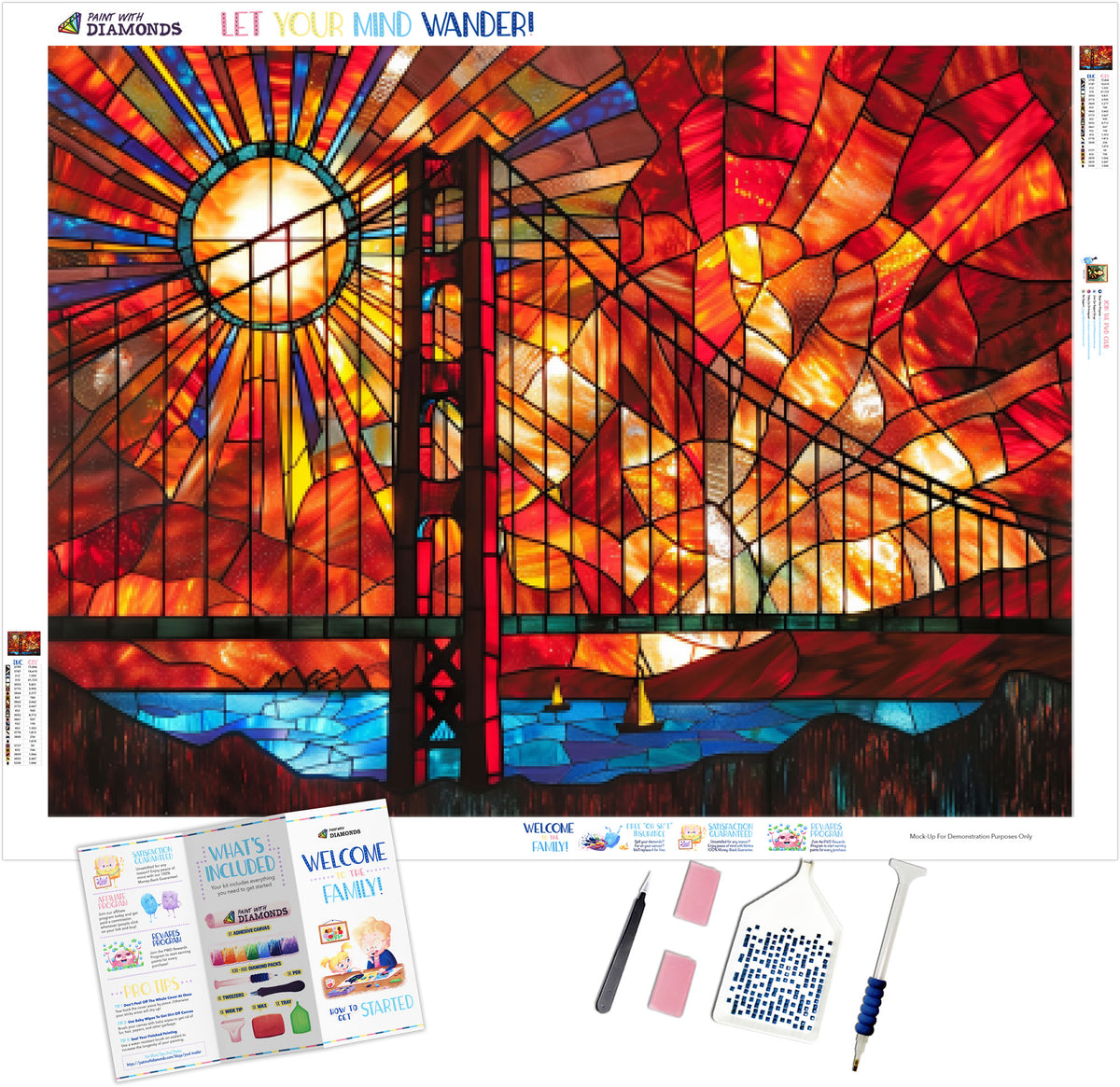 Stained Glass Fireworks over the Golden Gate Bridge Official Diamond ...