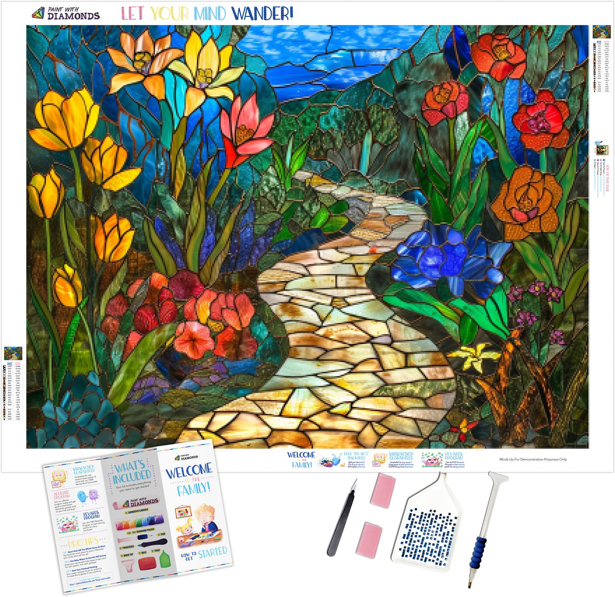 Stained Glass Garden Pathway Official Diamond Painting Kit | Diamond ...