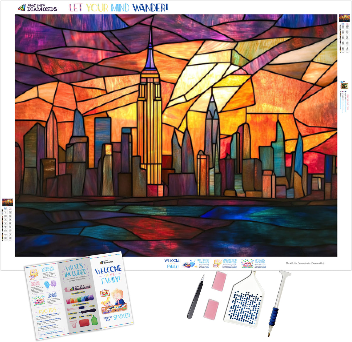 Stained Glass Skyline- New York City Official Diamond Painting Kit ...