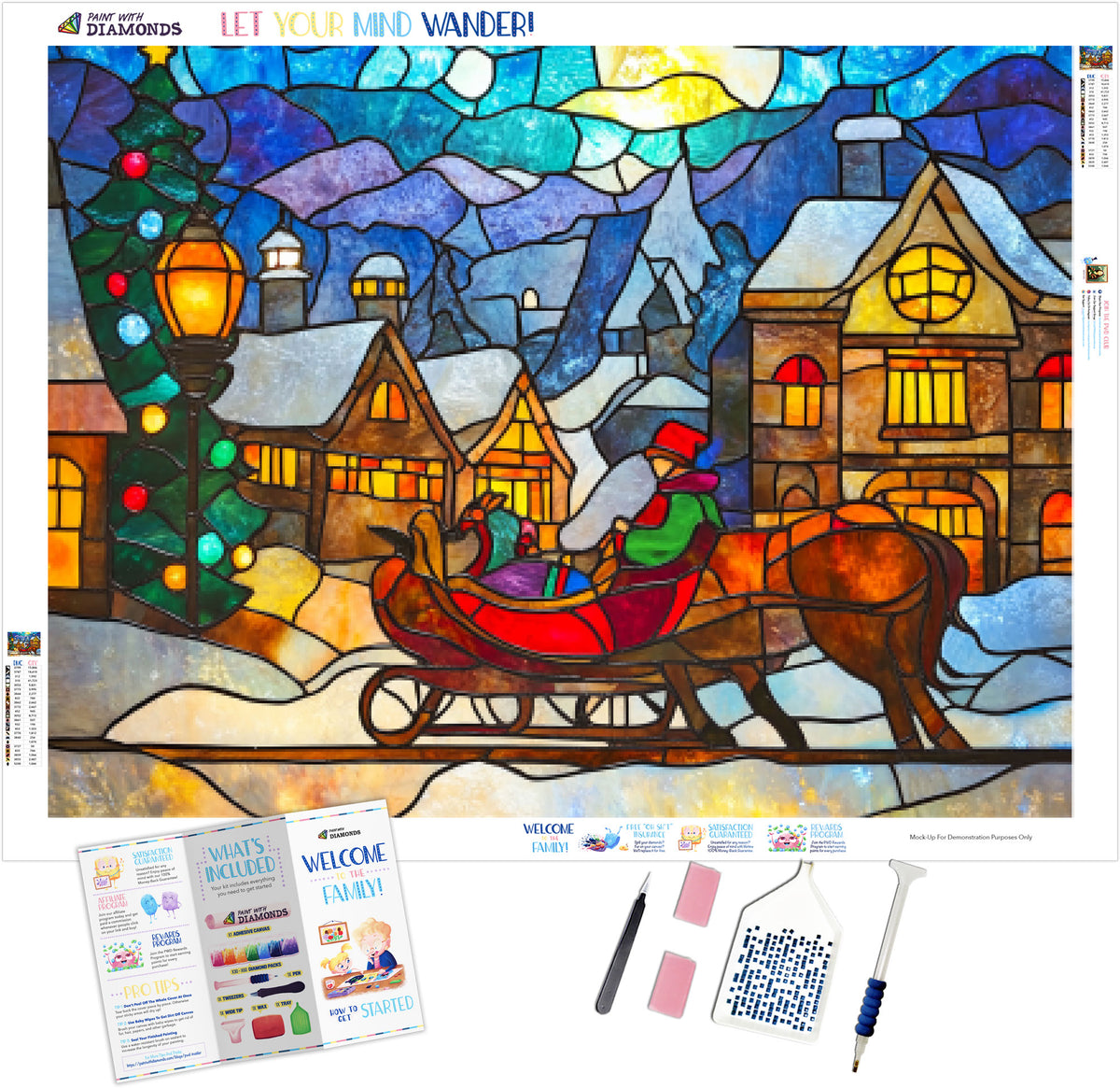 Stained Glass Sleigh Bells Ringing – Paint With Diamonds