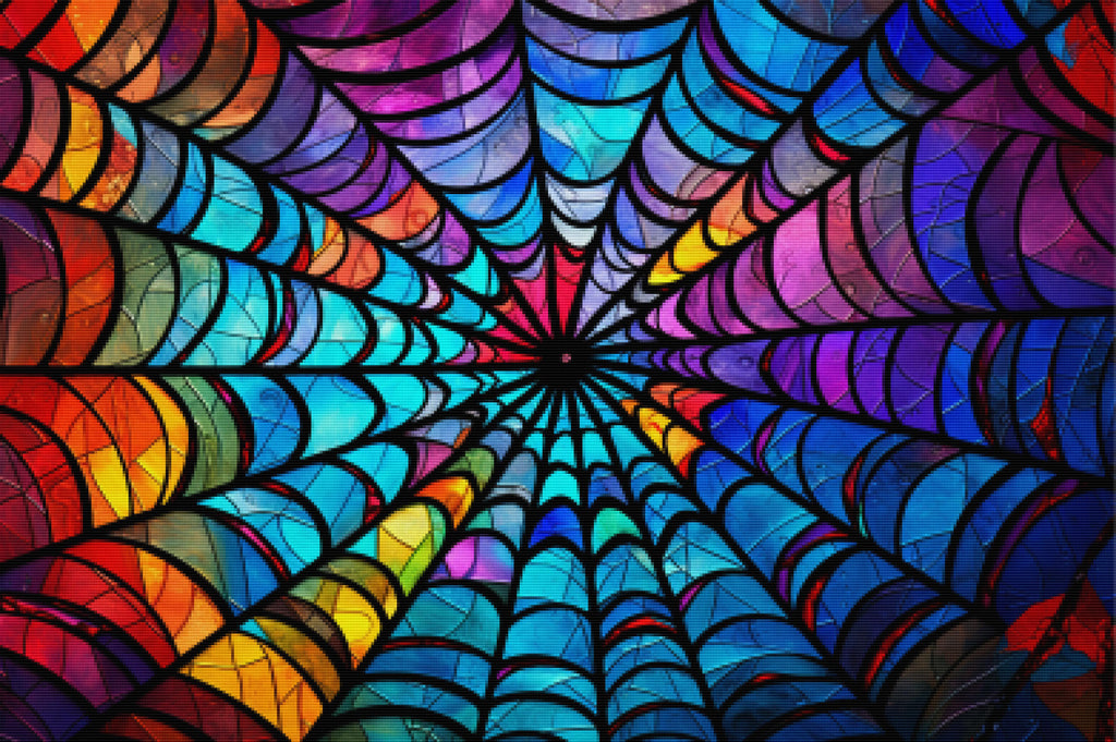 Stained Glass Spider Web Diamond Painting Kit Paint With Diamonds