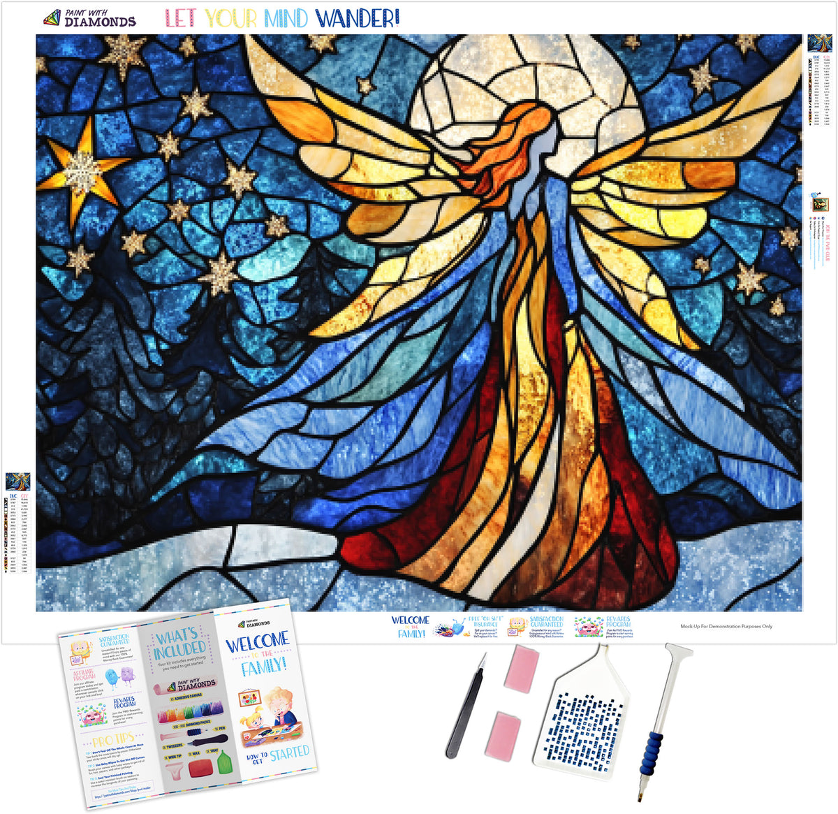 Stained Glass Winter Angel – Paint With Diamonds