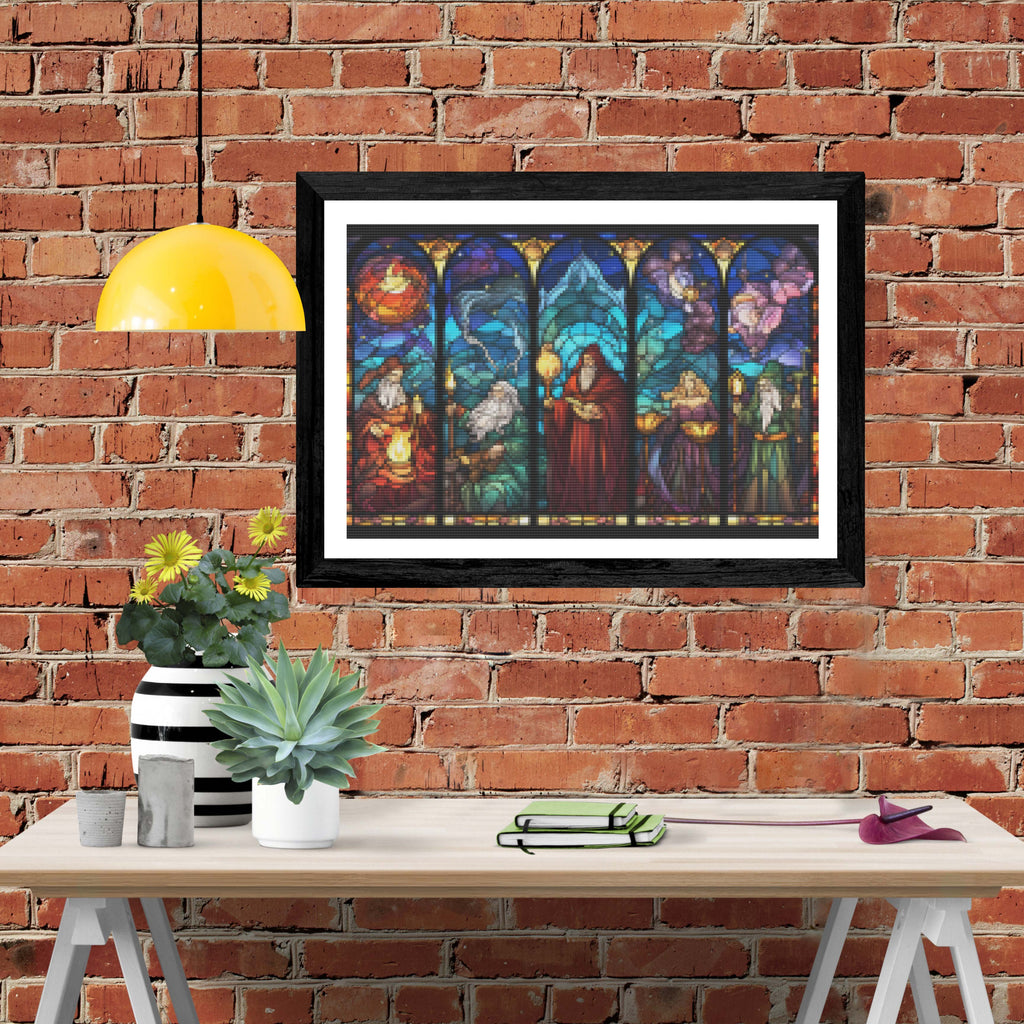 Stained Glass Wizards And Witches Diamond Painting Kit Paint With ...
