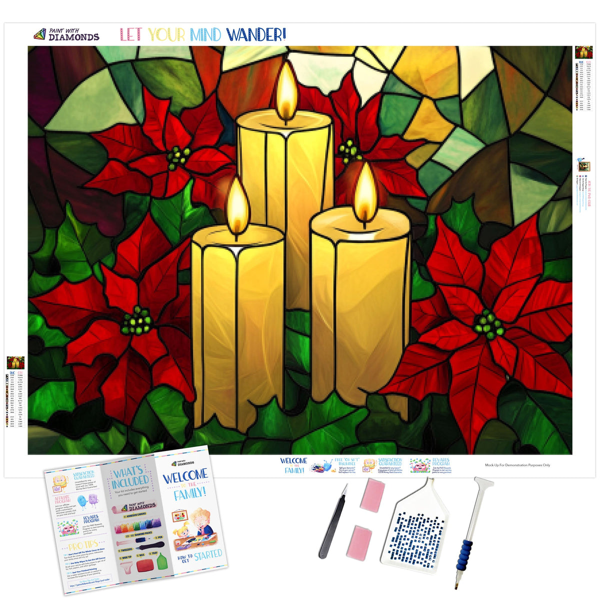Stained Glass Candlelight Diamond Painting - Full Drill Kit | Paint ...