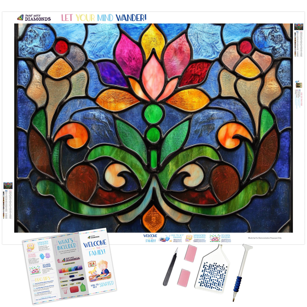 Stained Glass Garden Crest Diamond Painting - Full Drill Kit | Paint ...