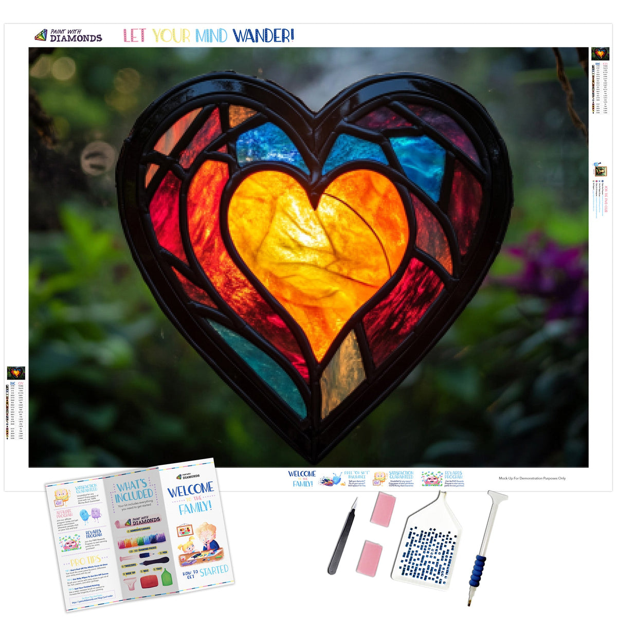 Stained Glass Love Sigil Diamond Painting - Full Drill Kit | Paint With ...