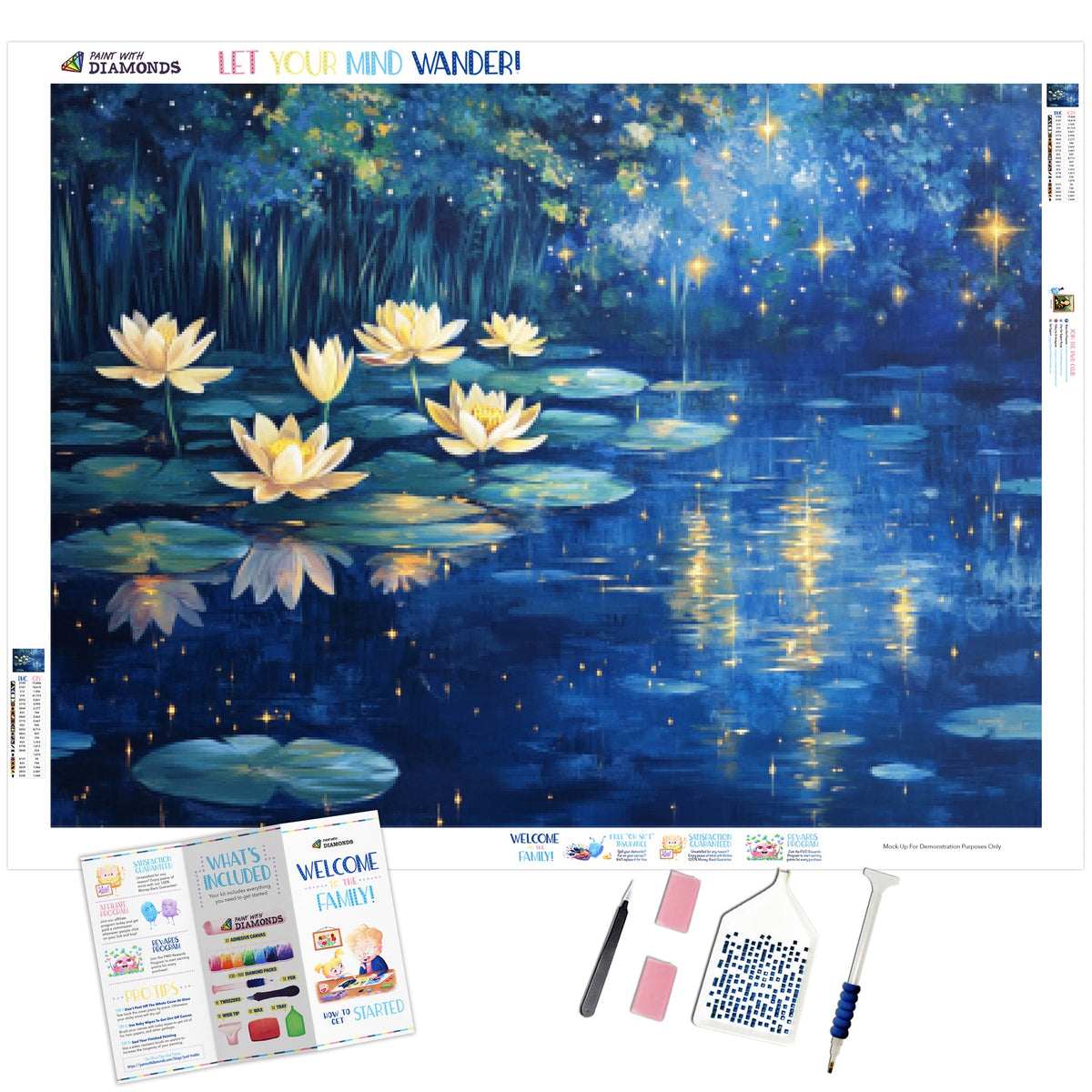 Starfall Lily Pond Diamond Painting - Full Drill Kit | Paint With Diamonds®