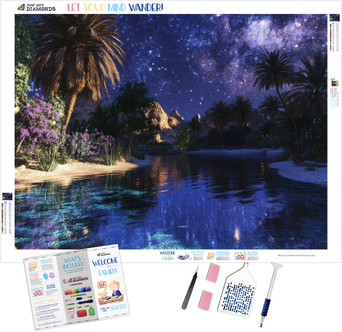 Starlight Over the Desert Oasis Official Diamond Painting Kit | – Paint ...