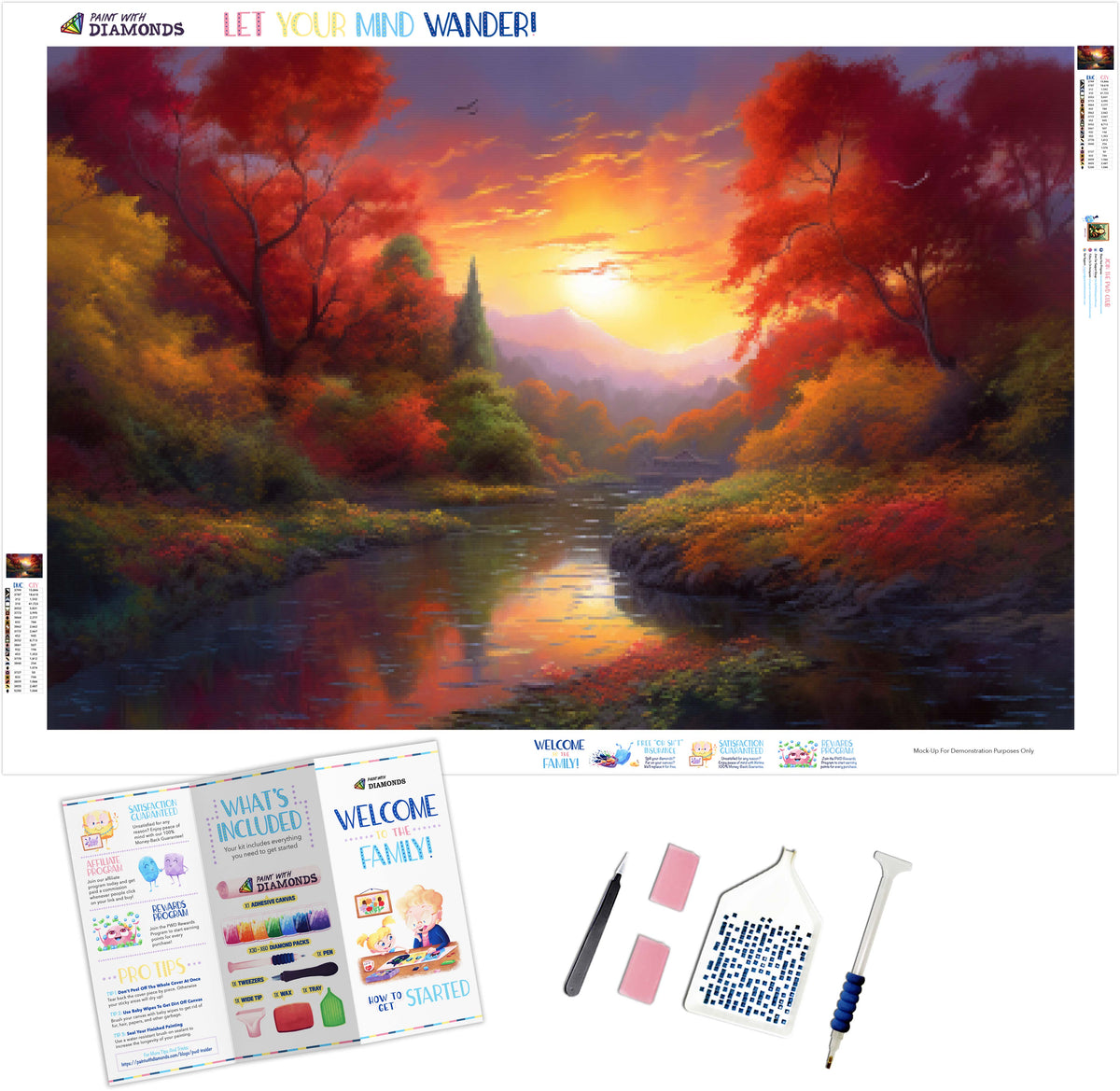 Stunning Autumn Sunset Shades Of Red Diamond Painting Kit Paint With ...
