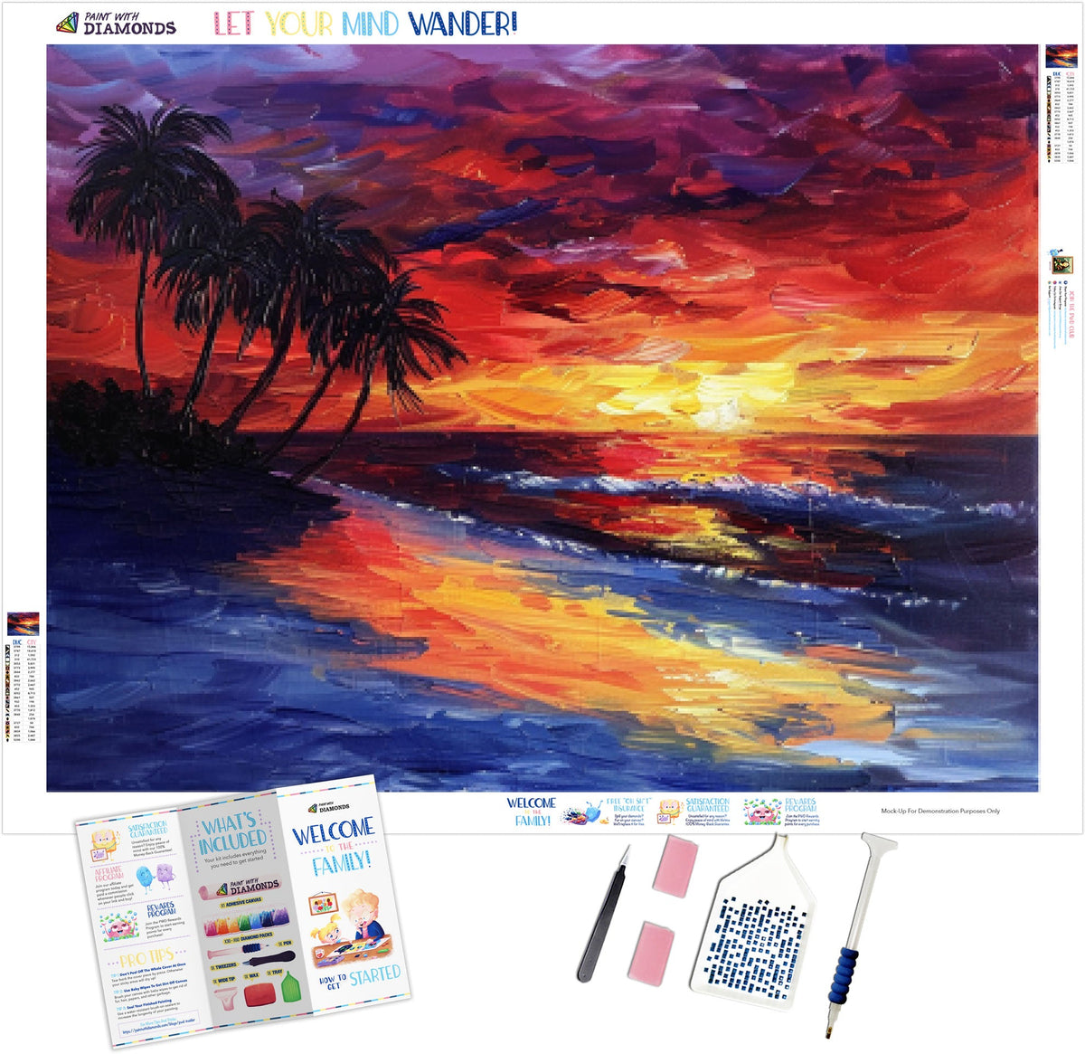 Stunning Tropical Beach Sunset Official Diamond Painting Kit | Diamond ...